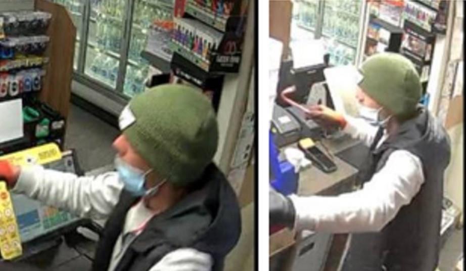 Police officers investigating armed robbery at forecourt release CCTV ...