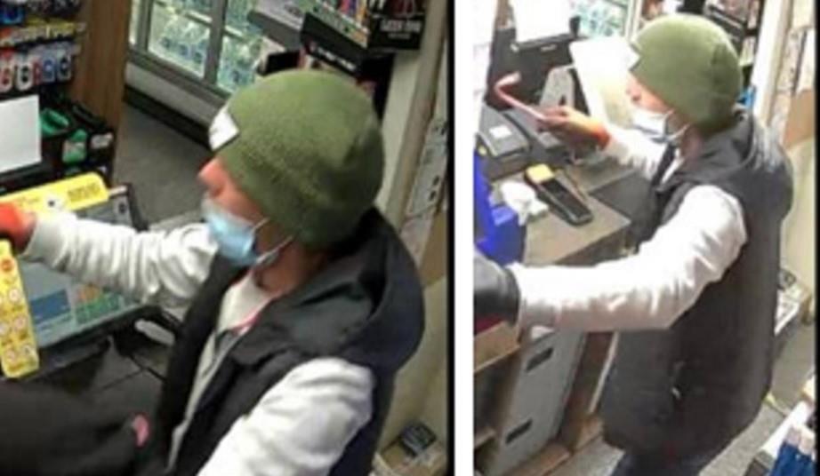 Police officers investigating armed robbery at forecourt release CCTV ...